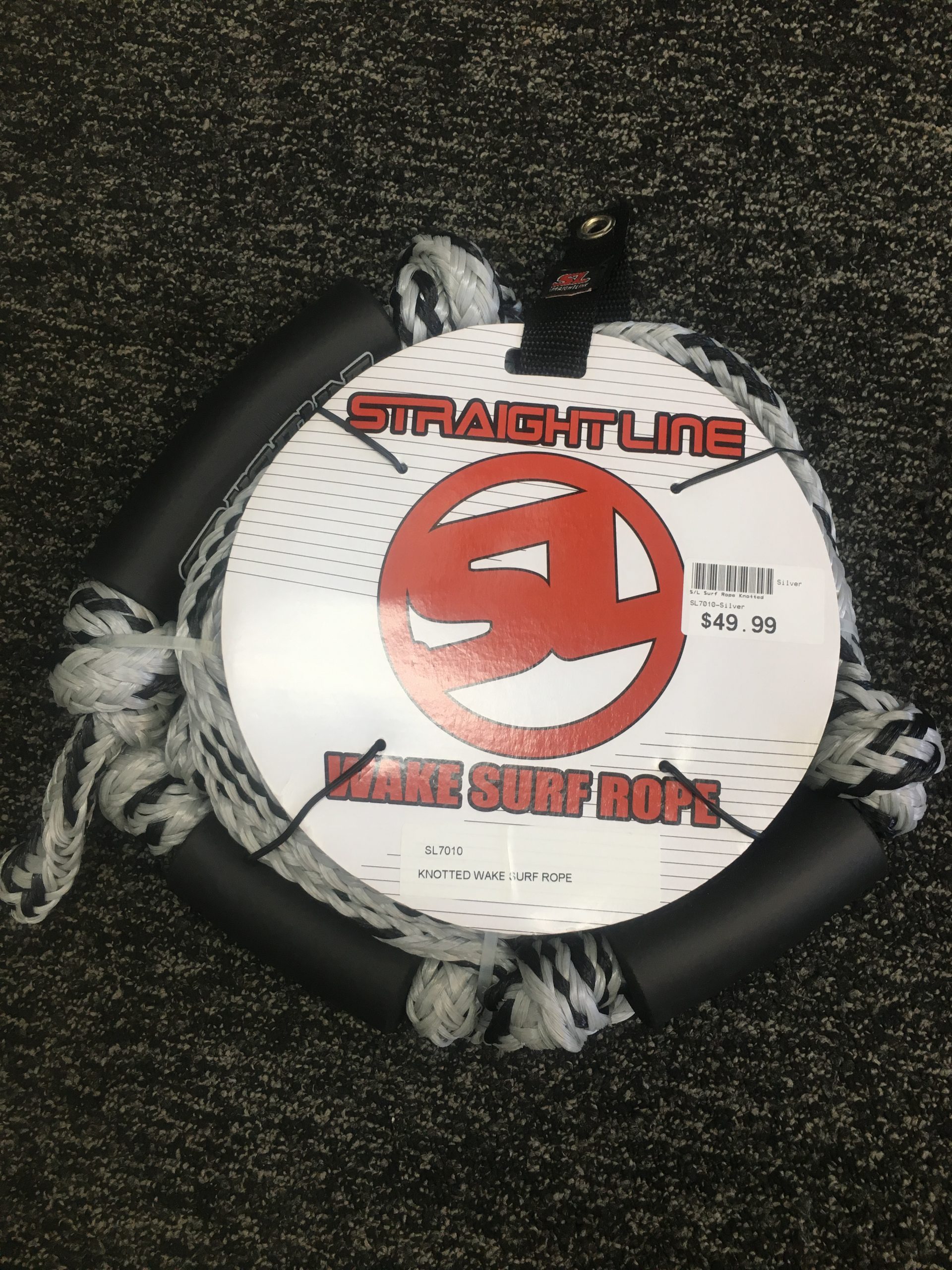 Straightline Knotted Wake Surf Rope Silver - Mac’s Waterski